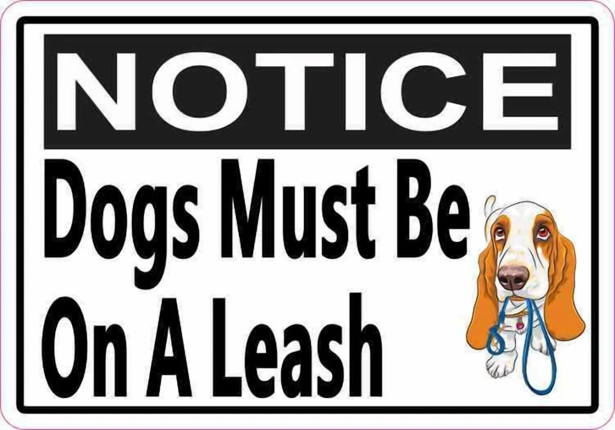 DOPASTICKER Picture Notice Dogs Must Be On A Leash Sticker Business ...
