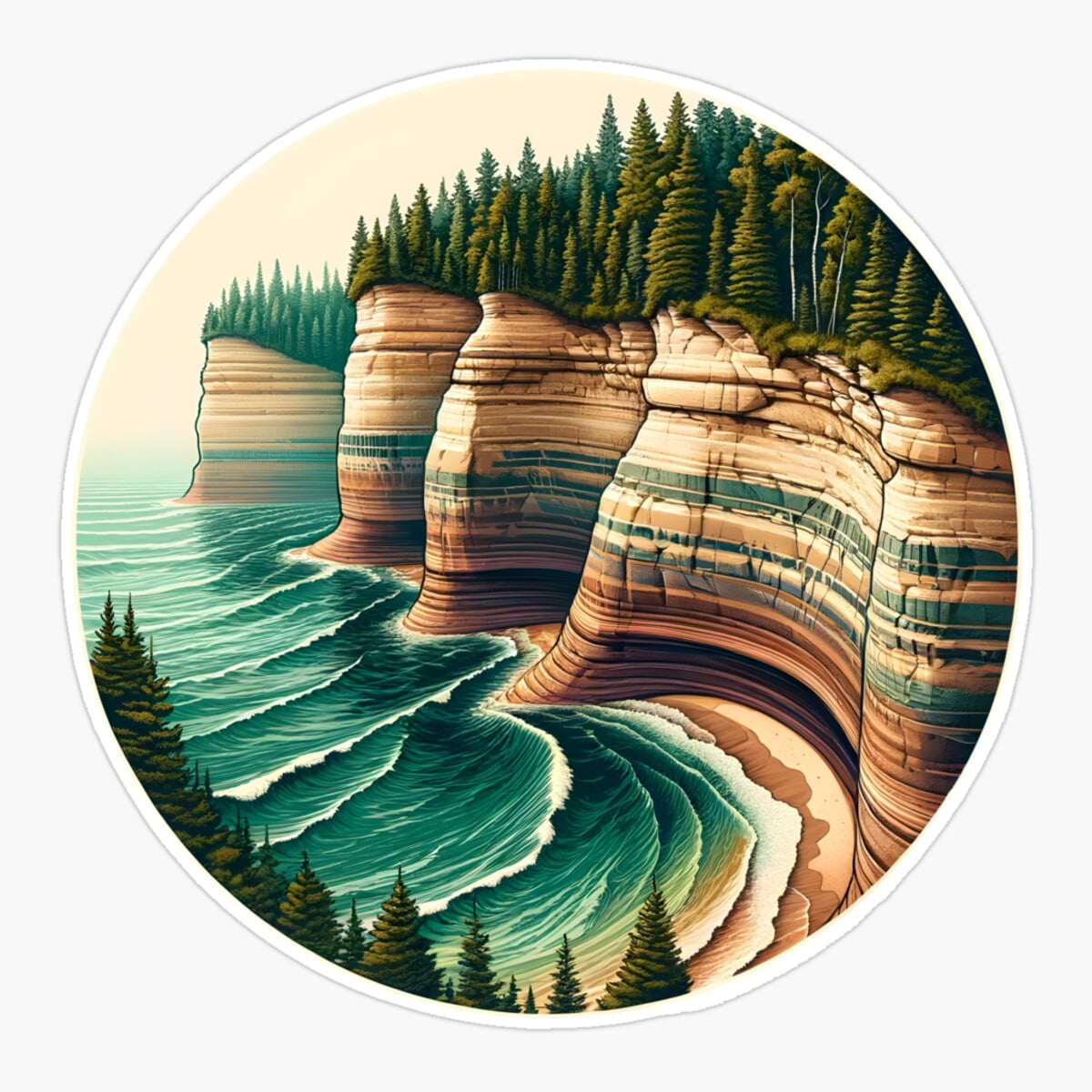 DOPASTICKER Pictured Rocks National Lakeshore Sticker, Phone Sticker ...