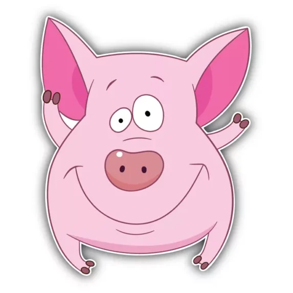 DOPASTICKER Pig Cartoon Sticker Decal Phone Decal Water Bottle Stickers ...