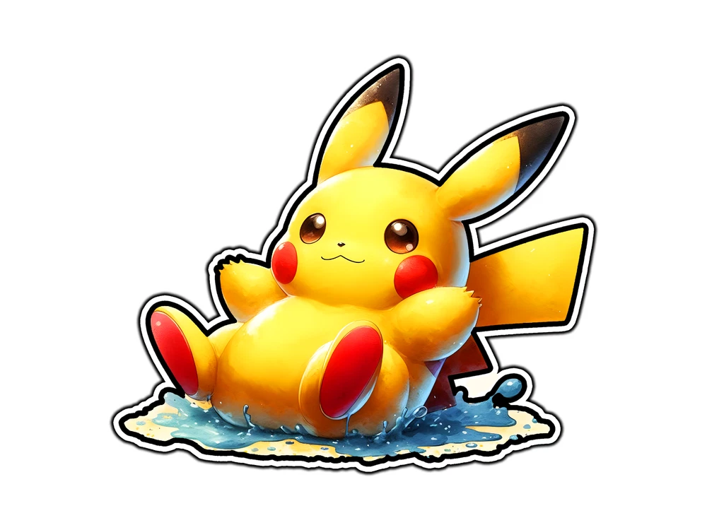 DOPASTICKER Pikachu Water Splash Sticker Decal Phone Decal Water Bottle ...