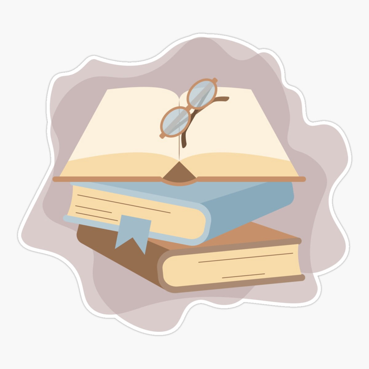 DOPASTICKER Pile O Books And Eyegles Sticker, Phone Sticker Car ...