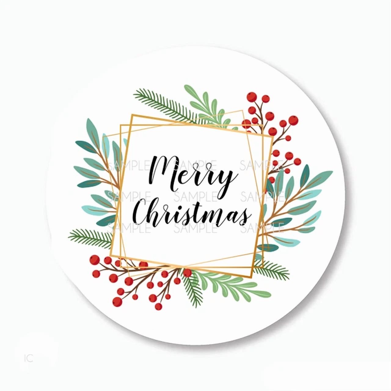 DOPASTICKER Pine Holly Berries Merry Chri.Stm.As Scrapbook Stickers ...