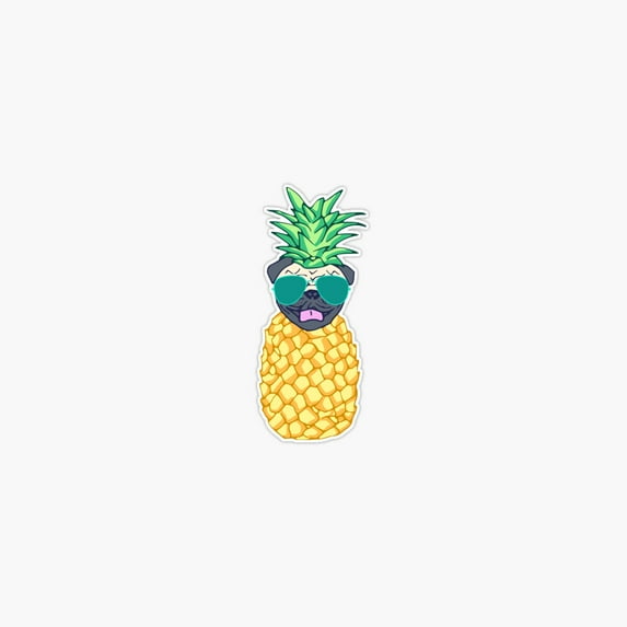 DOPASTICKER Pineapple Pug Sticker, Phone Sticker Water Bottle Sticker ...