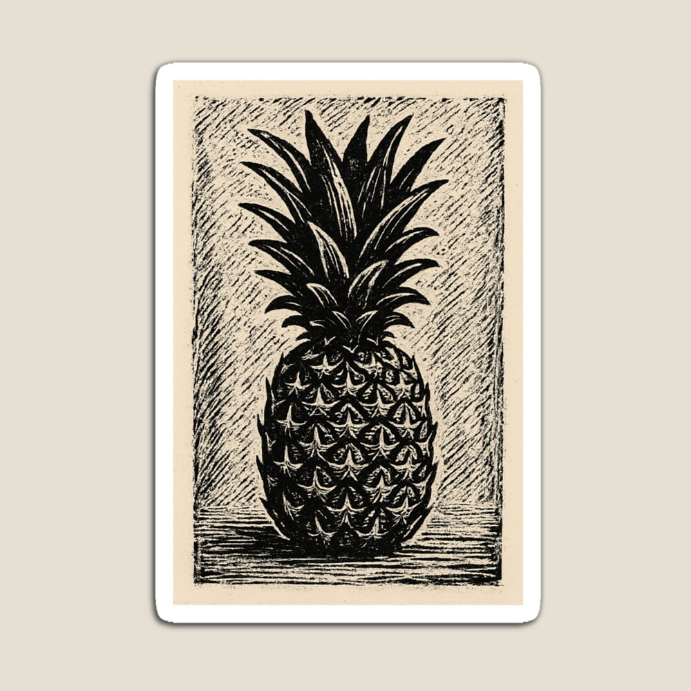 DOPASTICKER Pineapple Sketch Ai Enhanced From Original Photo Sticker ...