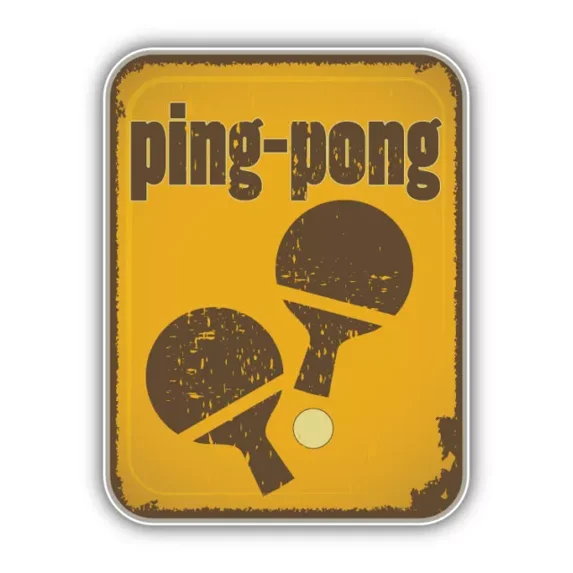 DOPASTICKER Ping Pong Retro Sport Label Car Sticker Phone Decal Water ...