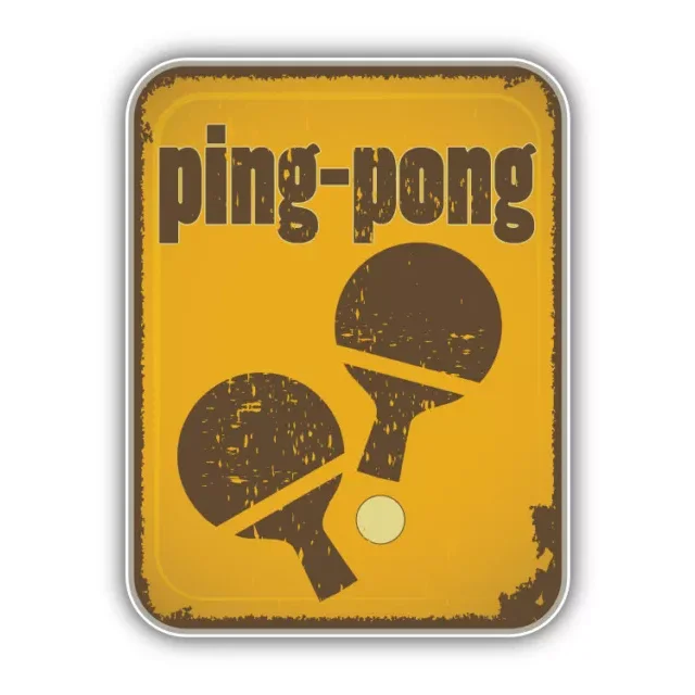 DOPASTICKER Ping Pong Retro Sport Label Car Sticker Phone Decal Water ...