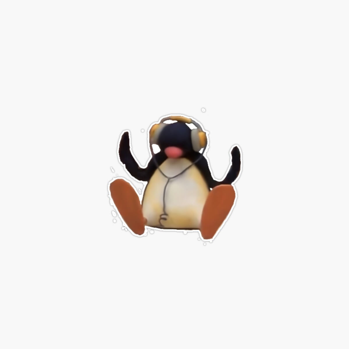 DOPASTICKER Pingu & Music Sticker, Phone Sticker Water Bottle Sticker ...