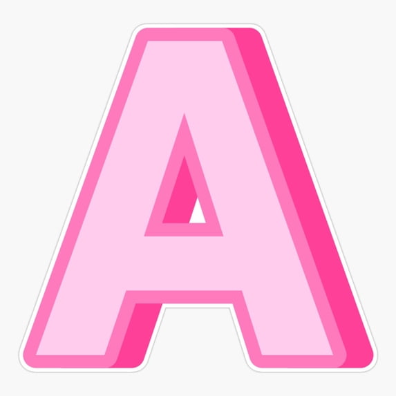 DOPASTICKER Pink A Sticker, Phone Sticker Car Stickers, Birthday Gift ...