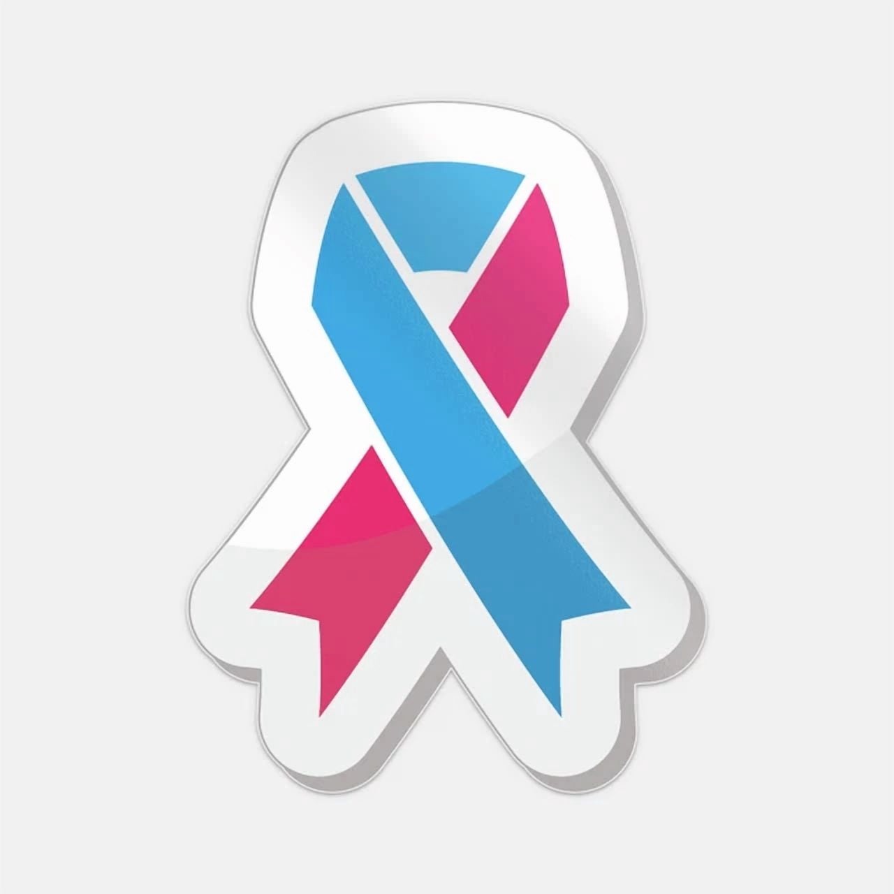 DOPASTICKER Pink And Blue Ribbon Sticker Decal Phone Decal Water Bottle ...