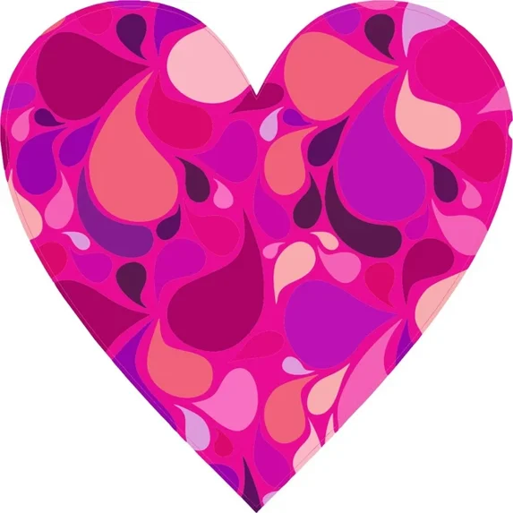 DOPASTICKER Pink And Purple Paisley Heart Gas Cap Cover Sticker Phone ...
