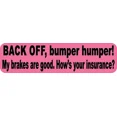 DOPASTICKER Pink Back Off Humper Sticker Car Door Sticker Phone Sticker ...