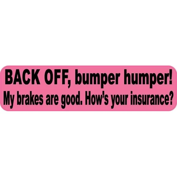 DOPASTICKER Pink Back Off Humper Sticker Car Door Sticker Phone Sticker ...