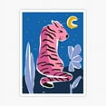 DOPASTICKER Pink Blue Tiger, Art, Retro Print, Nature, Abstract Art ...