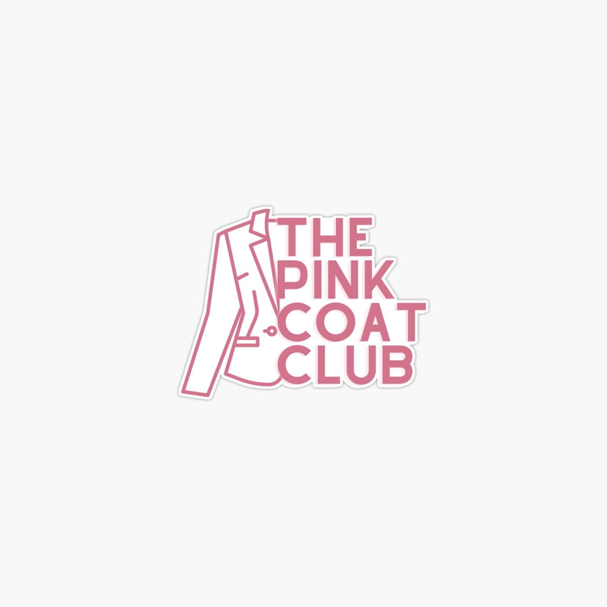 DOPASTICKER Pink Coat Club - er Logo (Black Background) Sticker, Phone ...
