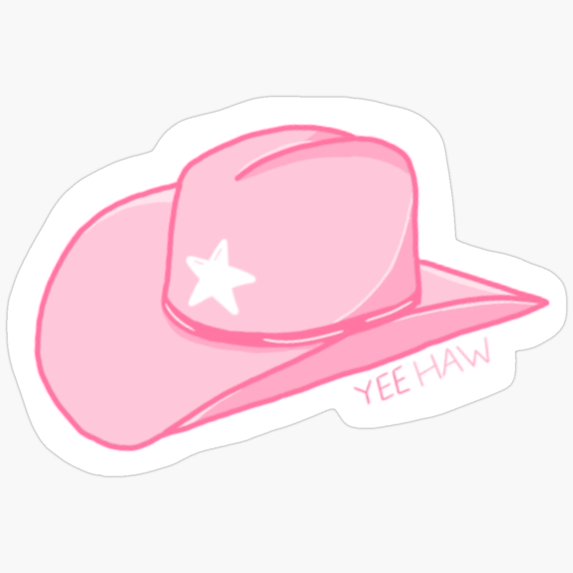 DOPASTICKER Pink Cowboy Hat Sticker. Gift You - Decorate Laptops, Water ...
