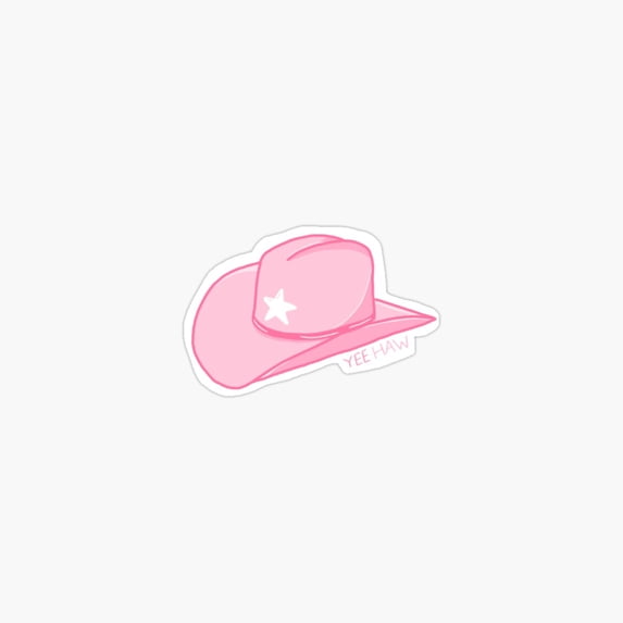 DOPASTICKER Pink Cowboy Hat Sticker, Phone Sticker Car Stickers ...
