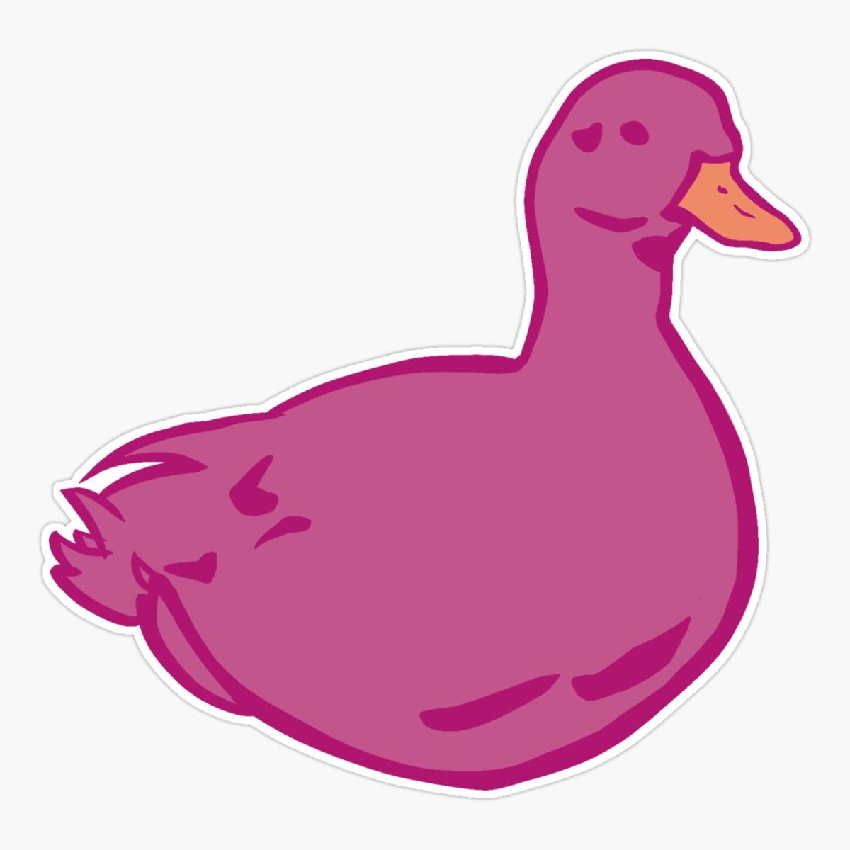 DOPASTICKER Pink Duck Sticker, Phone Sticker Water Bottle Sticker Car ...