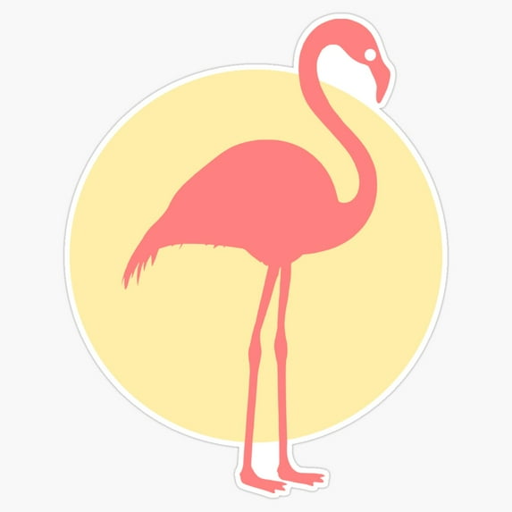 DOPASTICKER Pink Flamingo And Sun Sticker, Phone Sticker Car Sticker ...