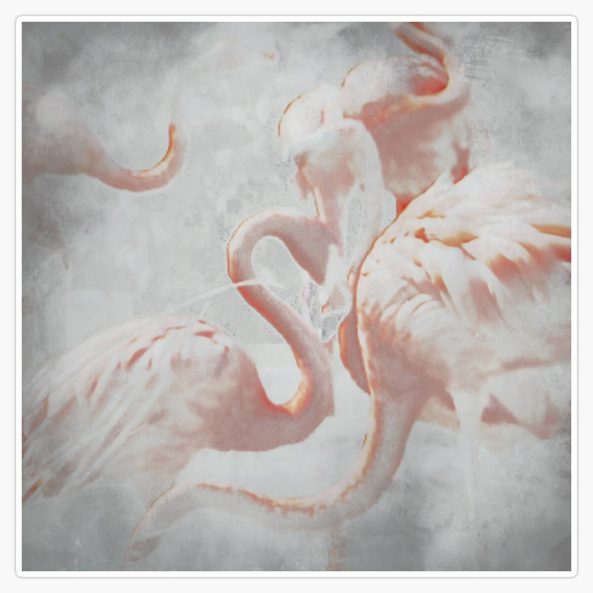 DOPASTICKER Pink Flamingo Dance Sticker, Phone Sticker Water Bottle ...