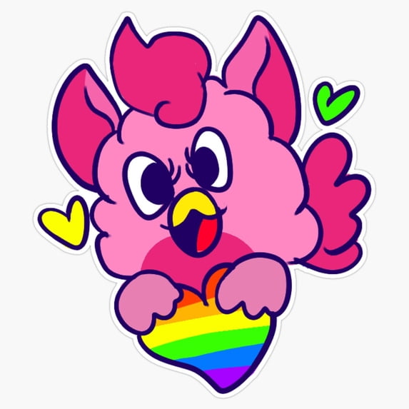 DOPASTICKER Pink Flamingo Furby Sticker, Phone Sticker Car Stickers ...