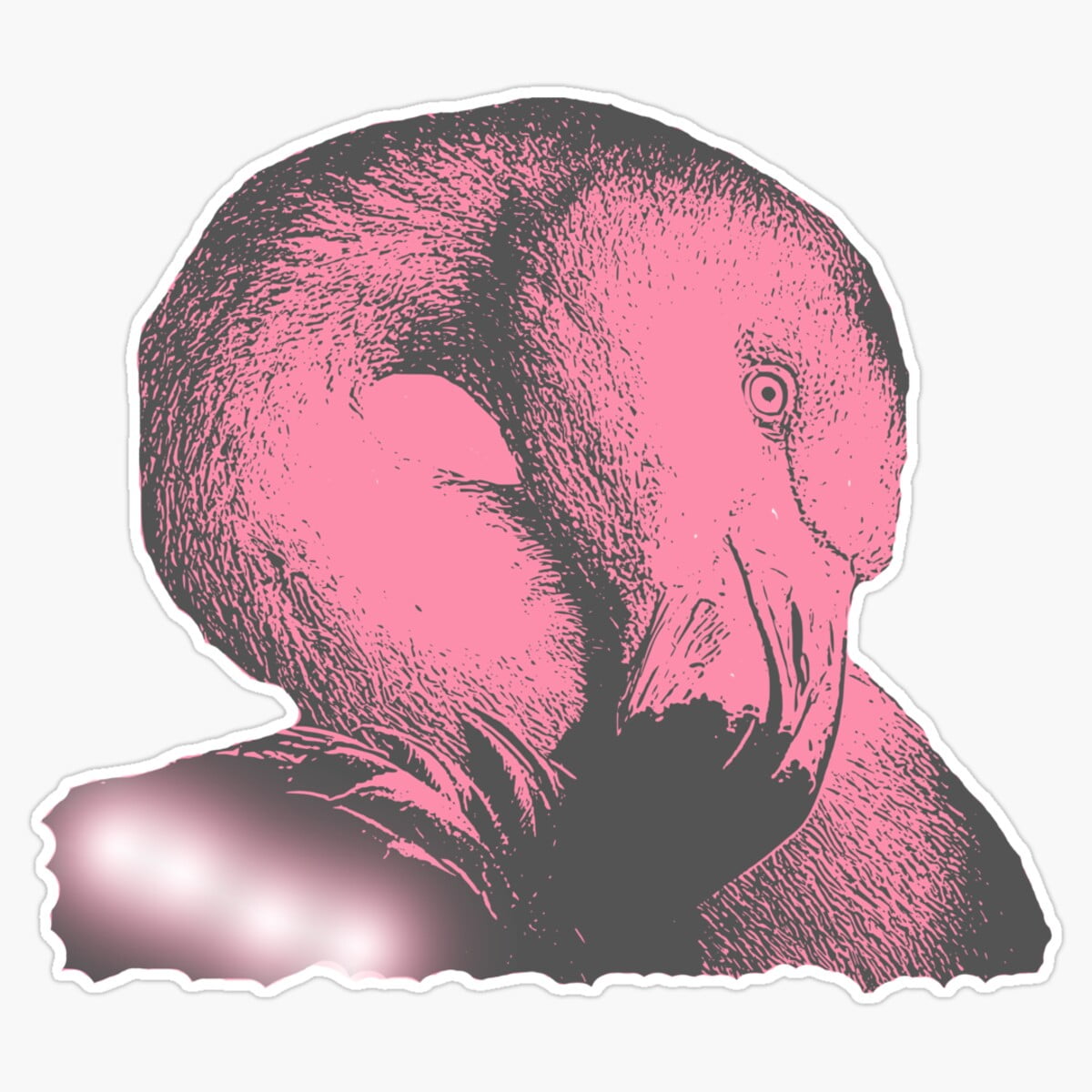 DOPASTICKER Pink Flamingo Sticker, Phone Sticker Water Bottle Sticker ...