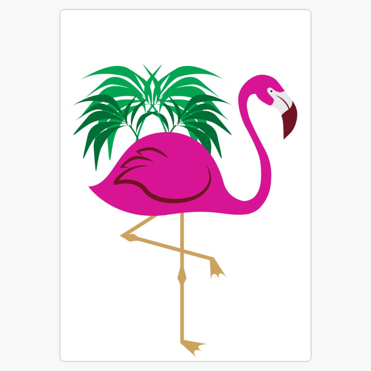 DOPASTICKER Pink Flamingo Sticker, Phone Sticker Water Bottle Sticker ...