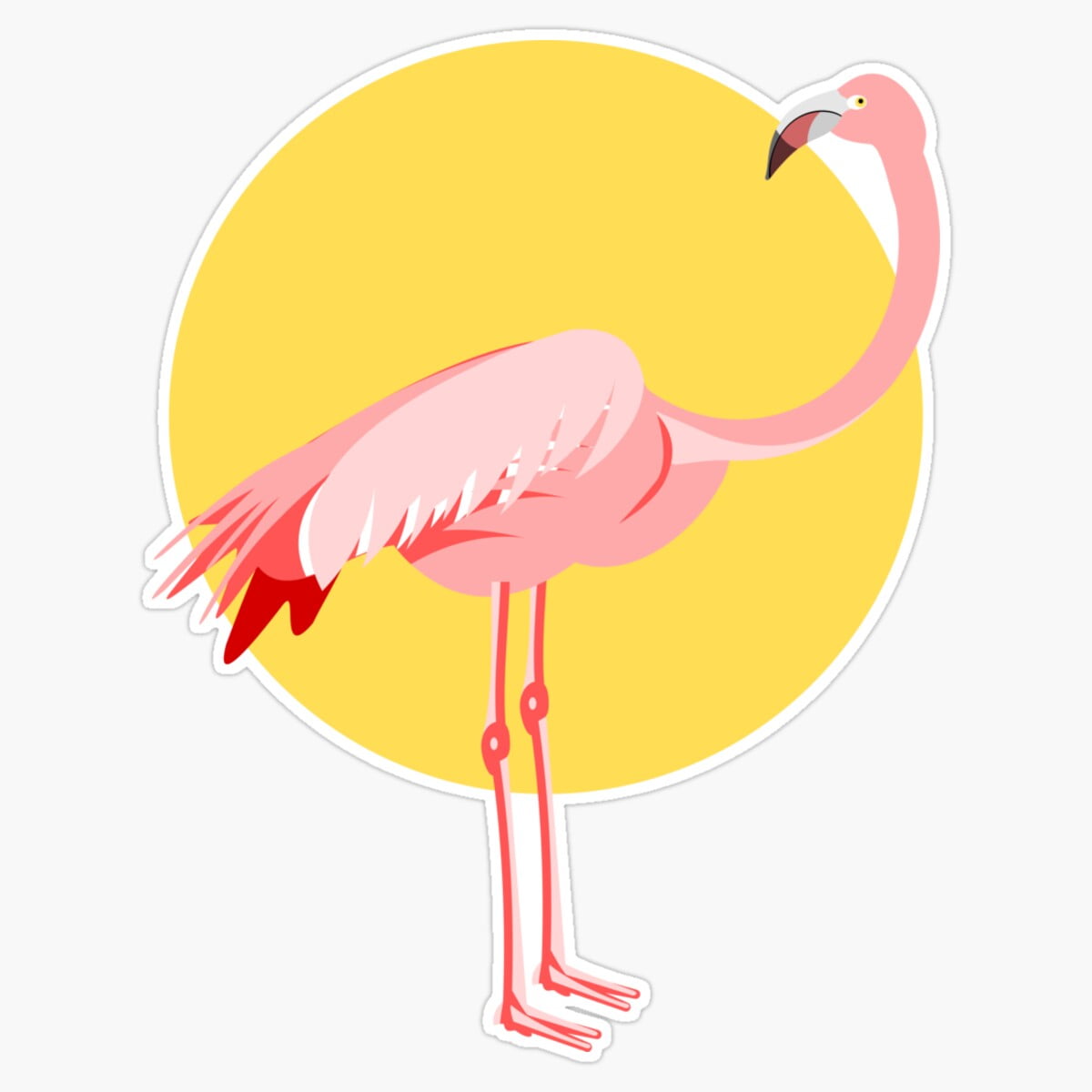 DOPASTICKER Pink Flamingo Sticker, Phone Sticker Water Bottle Sticker ...