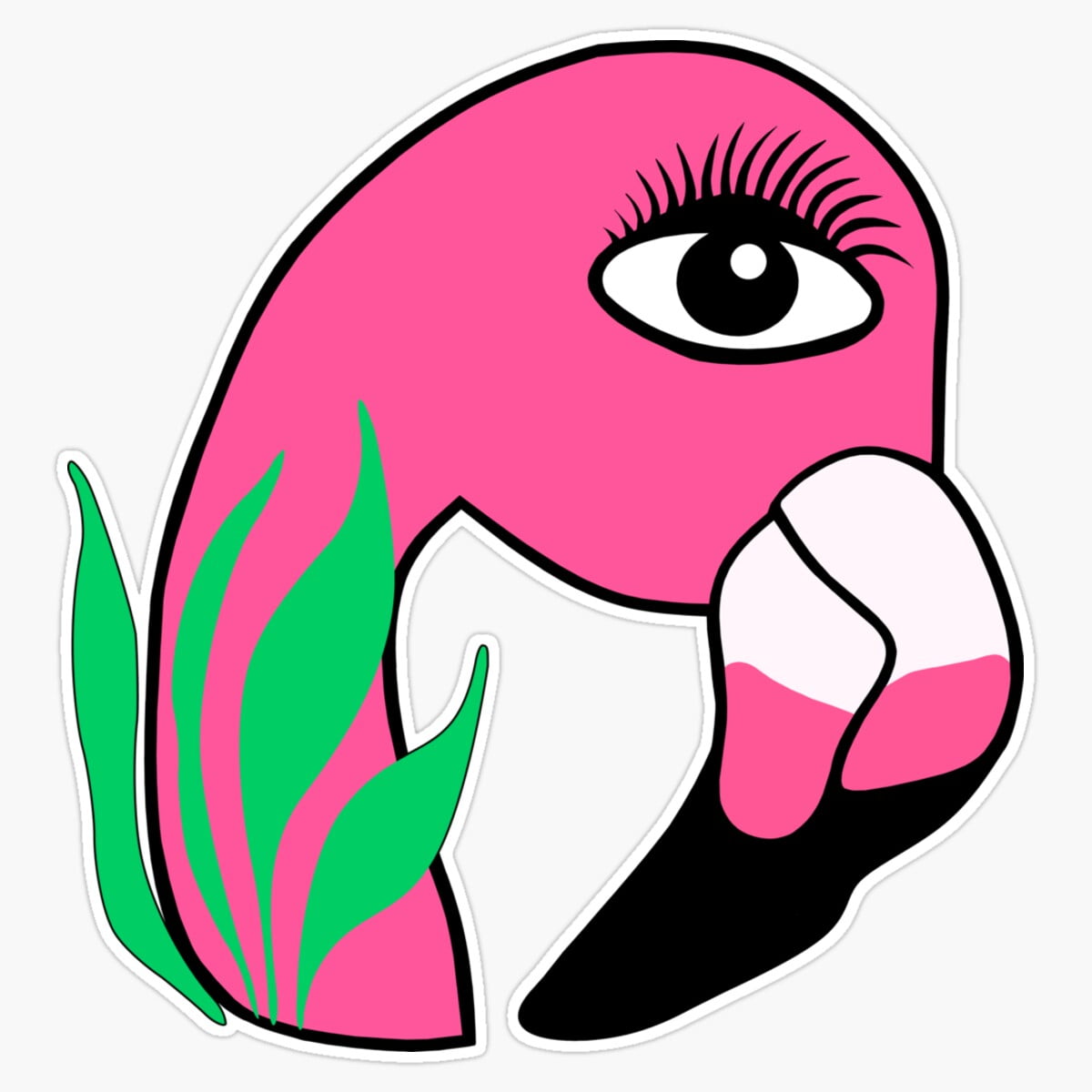 DOPASTICKER Pink Flamingo Sticker, Phone Sticker Water Bottle Sticker ...