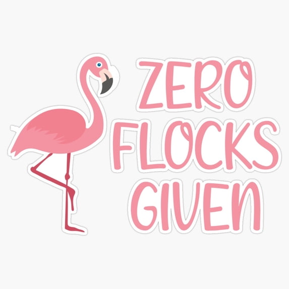 DOPASTICKER Pink Flamingo Zero Flocks Given Sticker, Phone Sticker Car ...