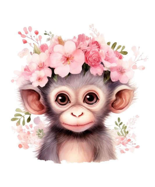 DOPASTICKER Pink Flower Animal Baby Car Sticker Cute Phone Sticker ...