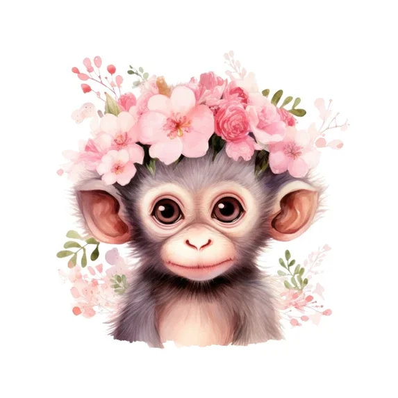 DOPASTICKER Pink Flower Animal Baby Car Sticker Cute Phone Sticker ...