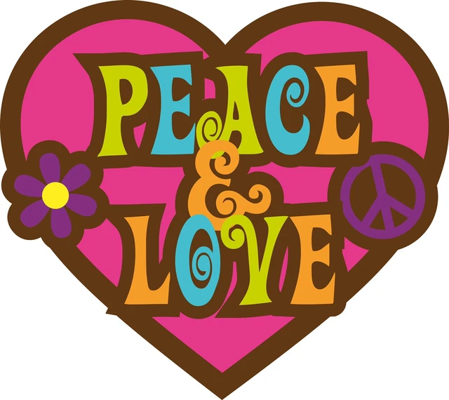 DOPASTICKER Pink Hippy Heart Hippie Psychedelic Cute Peace Love Boho ...