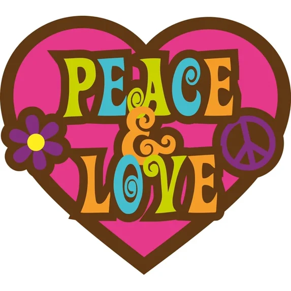 DOPASTICKER Pink Hippy Heart Sticker Hippie Cute Peace Love Boho ...