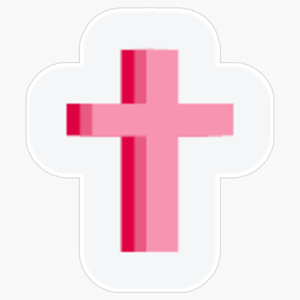 DOPASTICKER Pink Holy Cross Sticker, Phone Sticker Water Bottle Sticker ...