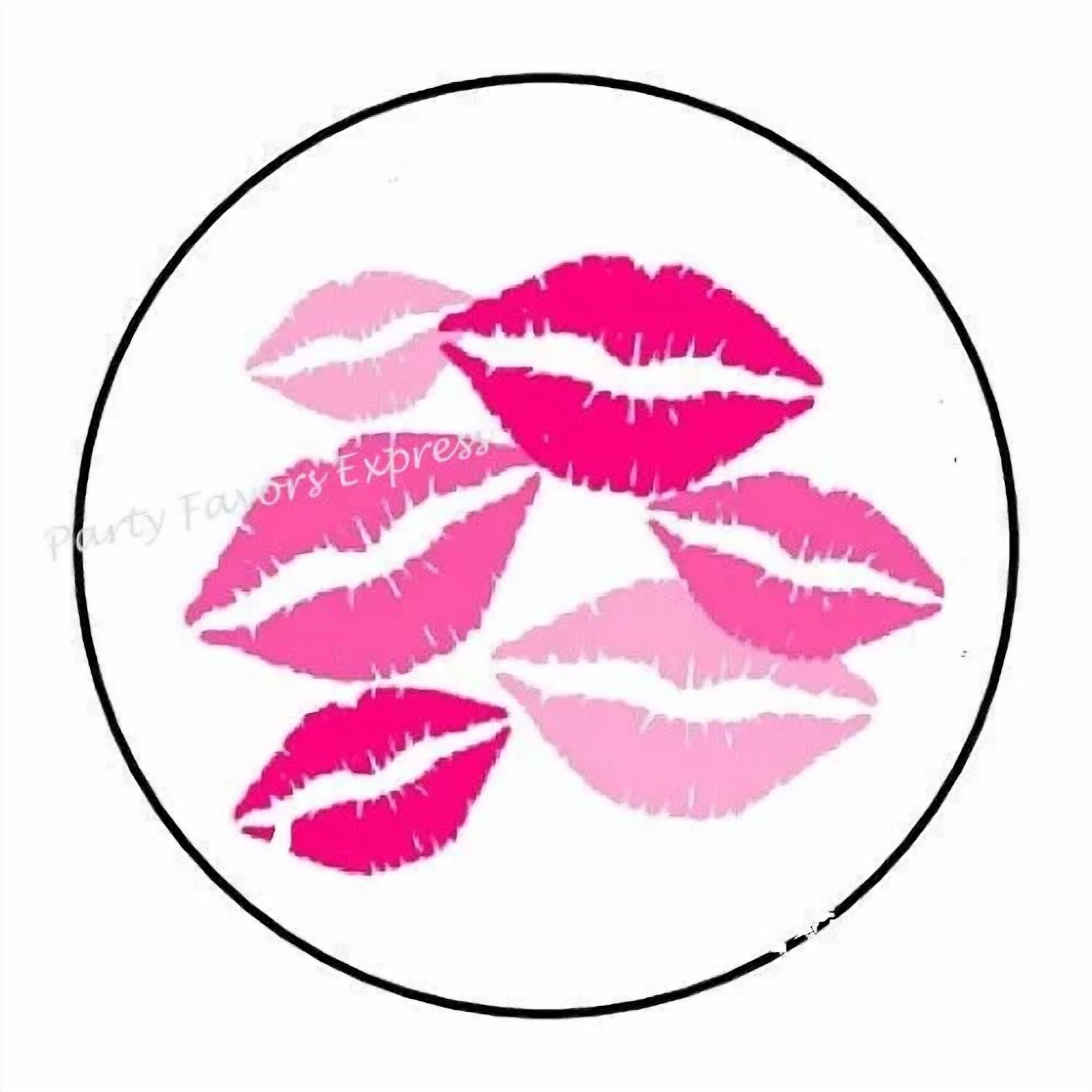 DOPASTICKER Pink Lips Valentines Day Favor Stickers Phone Decal Water ...