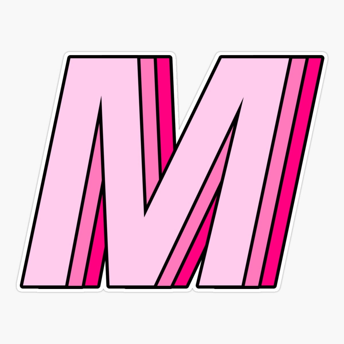 DOPASTICKER Pink M Sticker, Phone Sticker Car Stickers, Birthday Gift ...