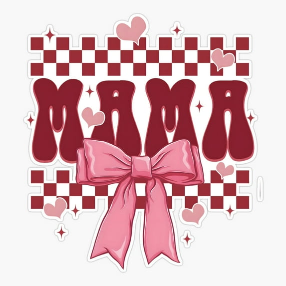 DOPASTICKER Pink Mama Coquette Bow, Mama Checkered Sticker, Phone ...