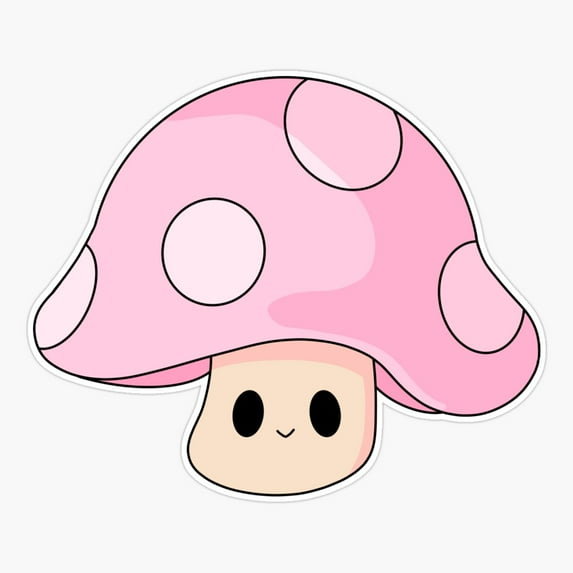 DOPASTICKER Pink Mushroom Sticker, Phone Sticker Water Bottle Sticker ...