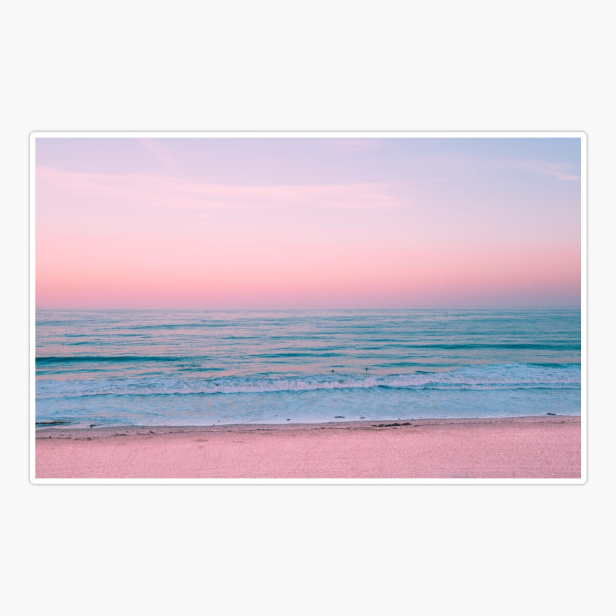 DOPASTICKER Pink Ocean Sunset Sticker, Phone Sticker Water Bottle ...