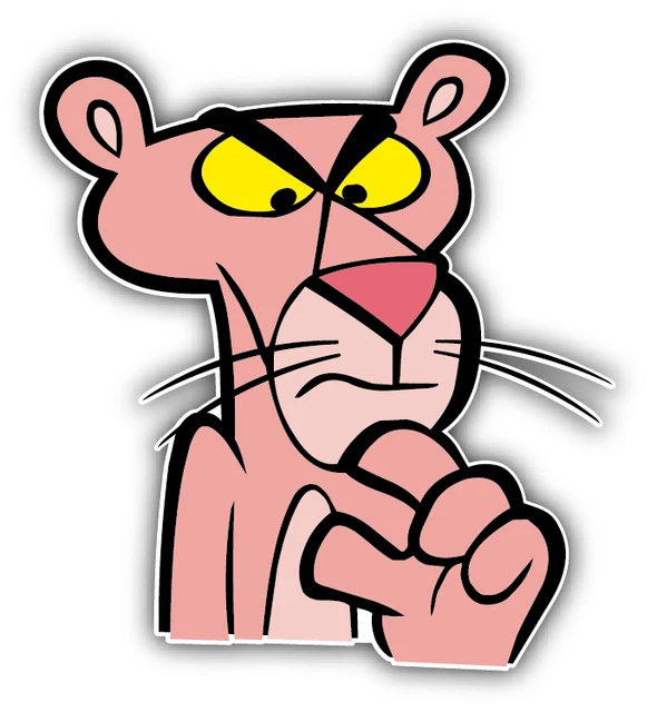 DOPASTICKER Pink Panther Angry Cartoon Car Sticker Decal Phone Decal ...