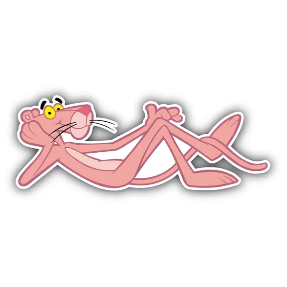 DOPASTICKER Pink Panther Relax Cartoon Car Sticker Phone Decal Water ...
