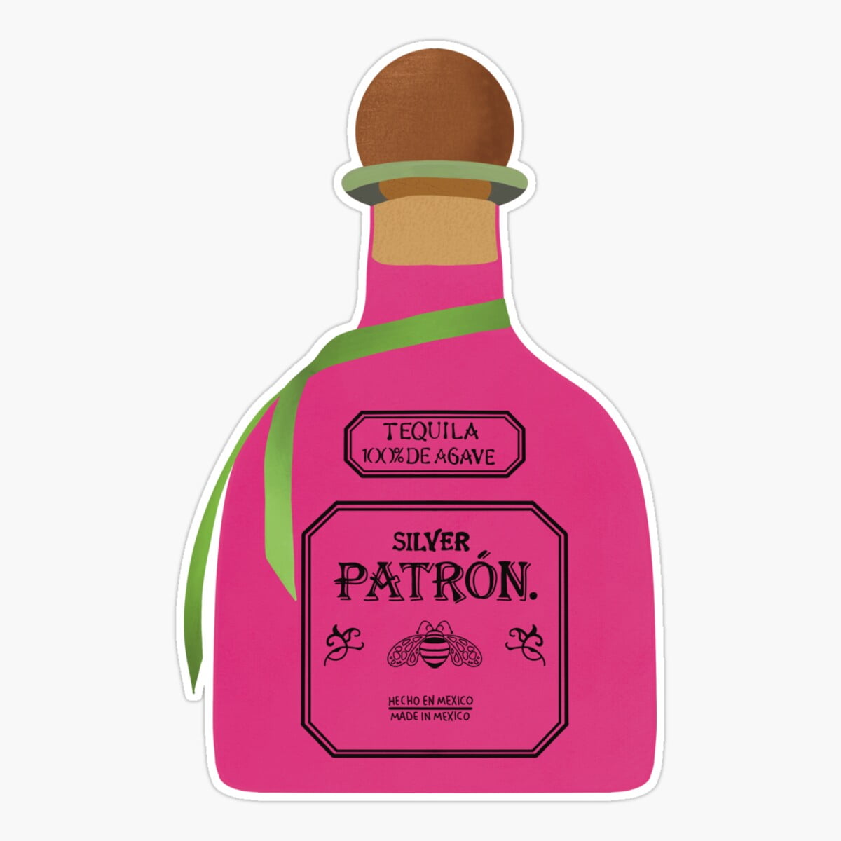 DOPASTICKER Pink Patron Bottle Sticker, Phone Sticker Water Bottle ...