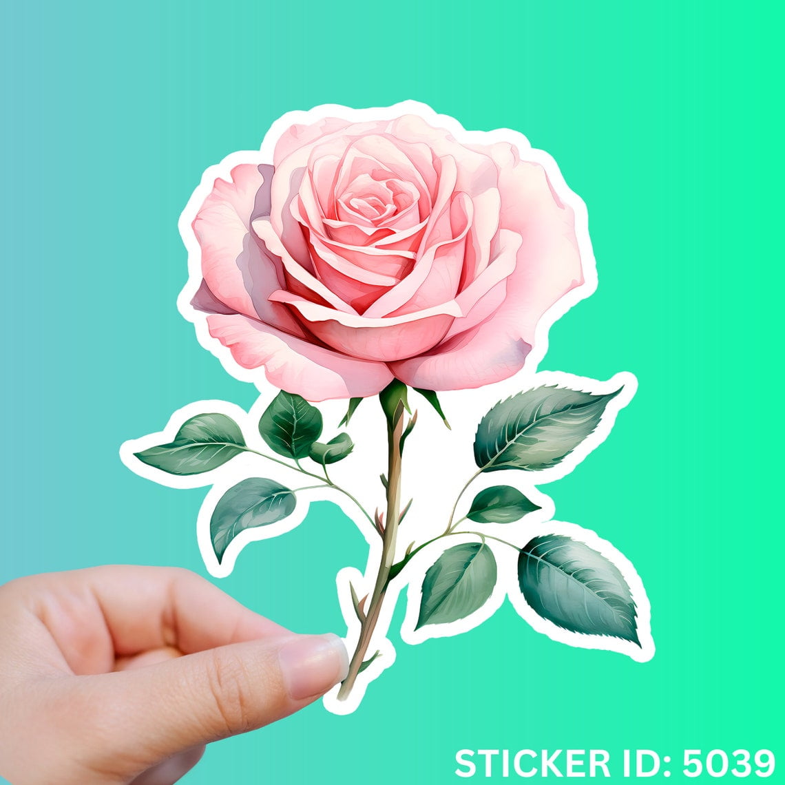 DOPASTICKER Pink Rose Sticker, Gift Mom, Roman.Tic, Spring Style Decor ...