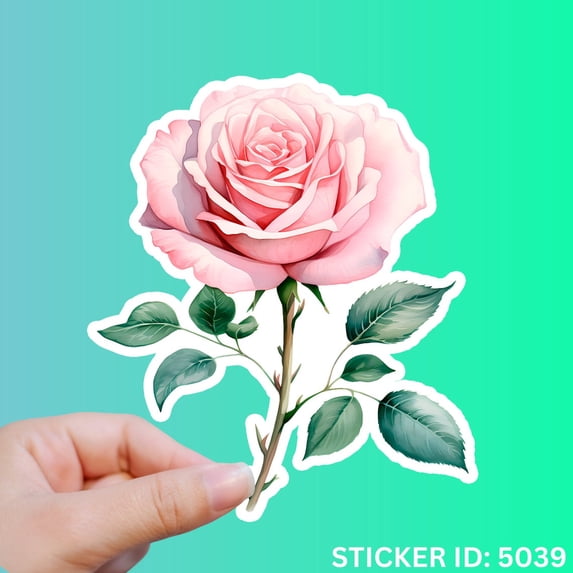 DOPASTICKER Pink Rose Sticker, Gift Mom, Roman.Tic, Spring Style Decor ...