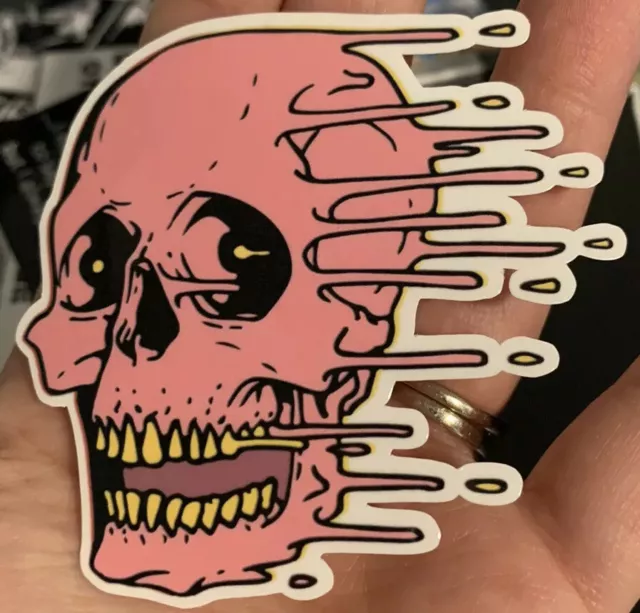 DOPASTICKER Pink Skull Sticker Death Head Teeth Scary Horror Skeleton ...