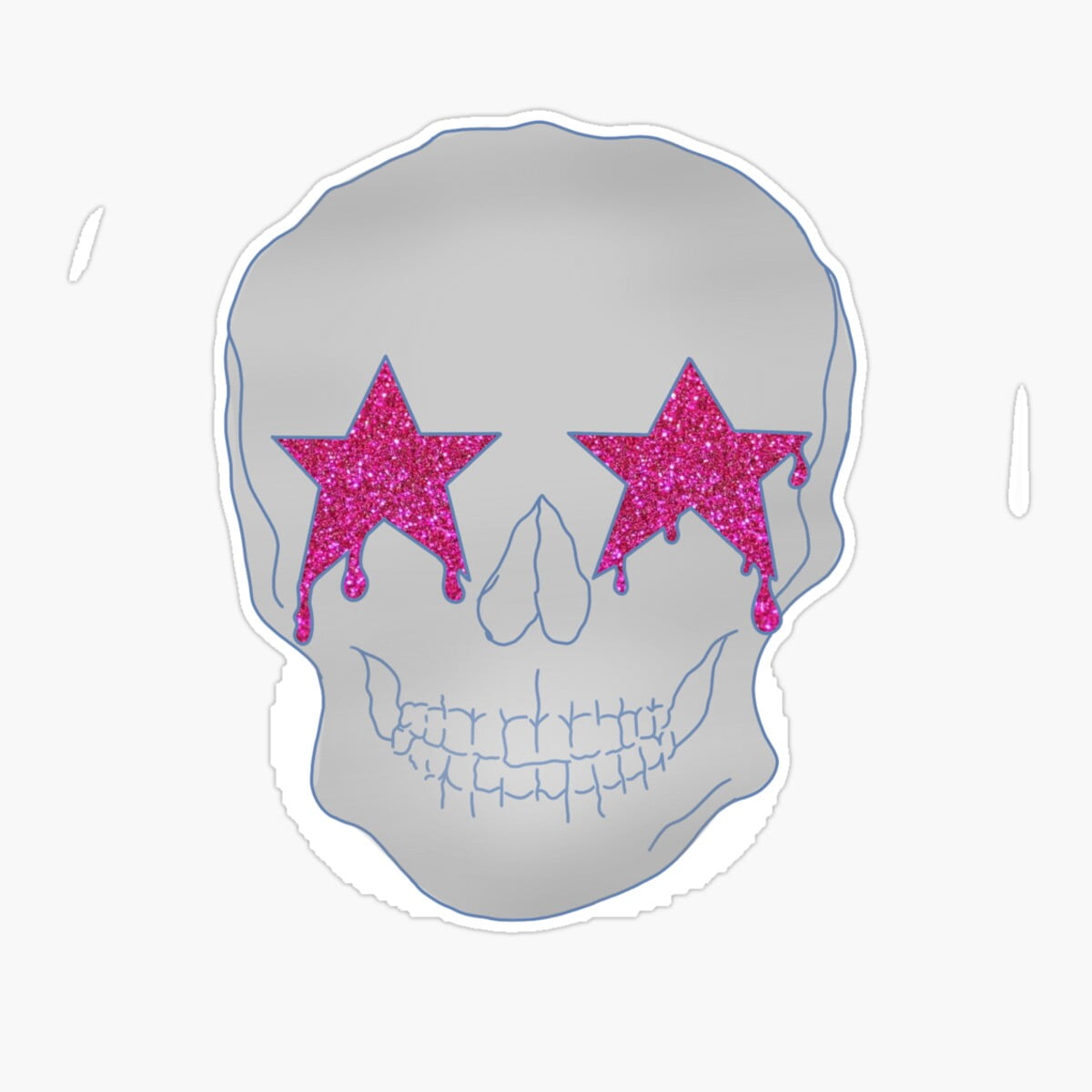DOPASTICKER Pink Star Skull Sticker, Phone Sticker Car Stickers ...