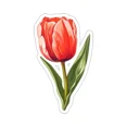 DOPASTICKER Pink Tulip Flower Realistic Beauty Nature Artwork Kiss Cut ...