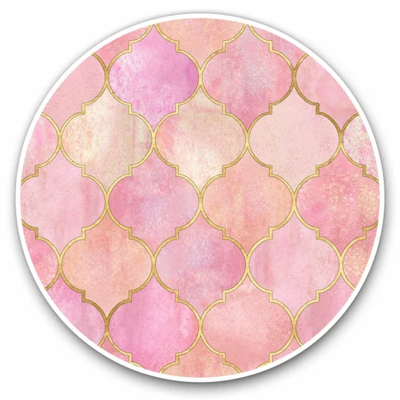 DOPASTICKER Pink Vintage Moroccan Print Cool Gift Decorative Laptop ...