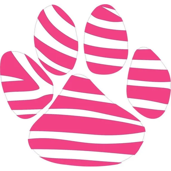 DOPASTICKER Pink White Paw Print Sticker Car Sticker Phone Sticker ...