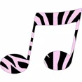 DOPASTICKER Pink Zebra Print Double Eighth Note Sticker Phone Sticker ...